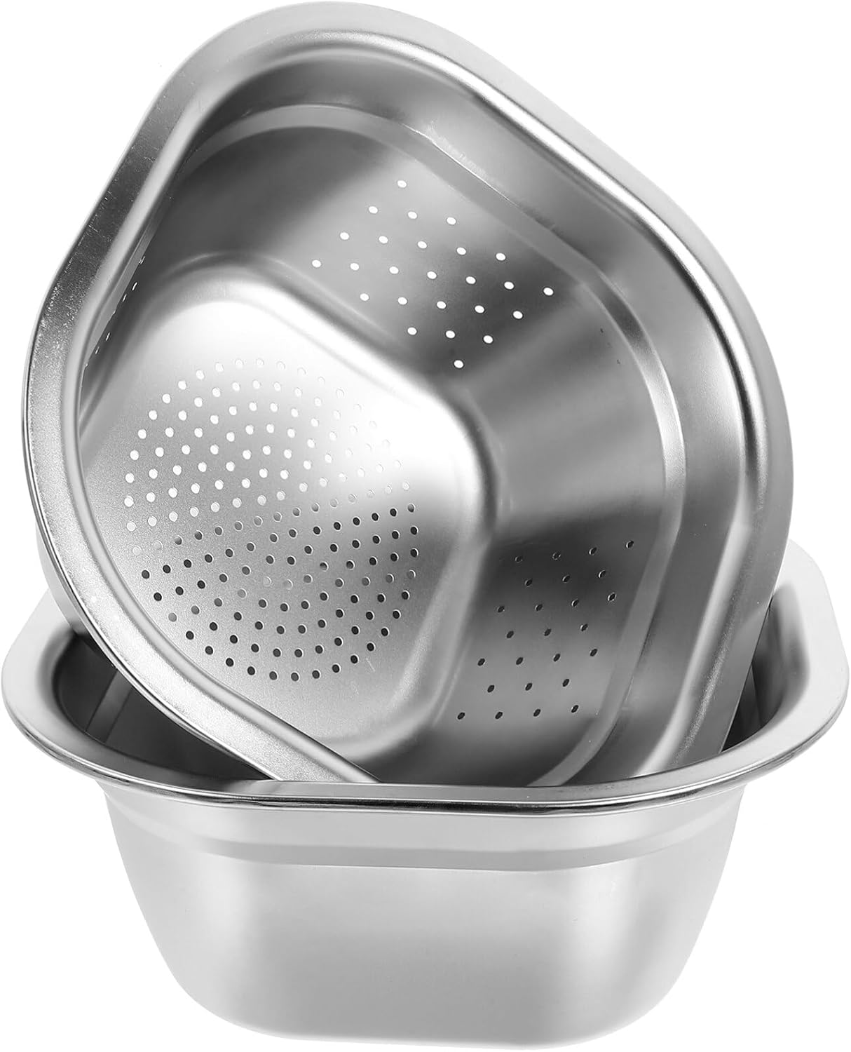 Amazon.com: Zerodeko Stainless Steel Colander Bowl Set Square Kitchen ...