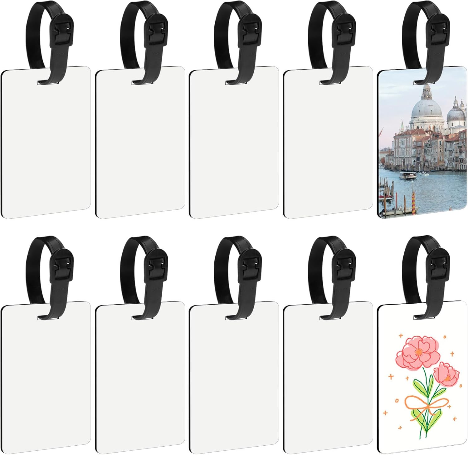 Amazon.com: Wpxmer 10 Pack Blank Sublimation Luggage Tags, Double Sided ...