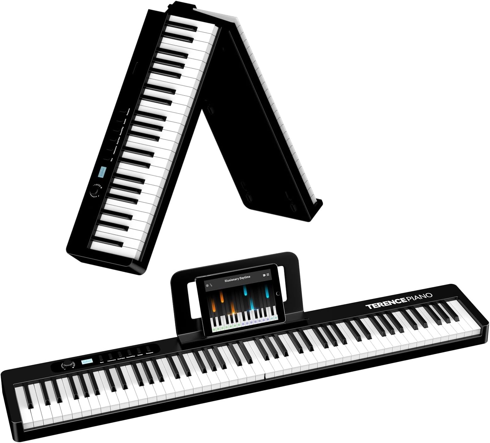 TERENCE Piano Keyboard with 88 Keys Foldable Digital Piano with 1750mAh ...