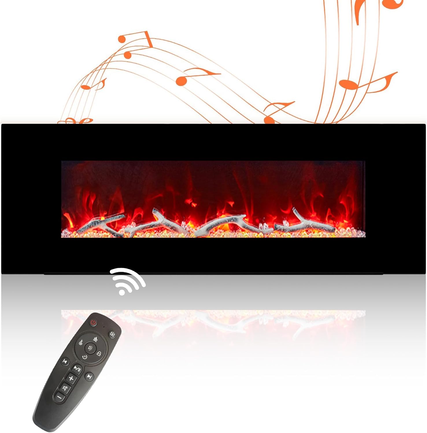 Amazon.com: 50 Inch Electric Fireplace with Bluetooth Speakers Wall ...