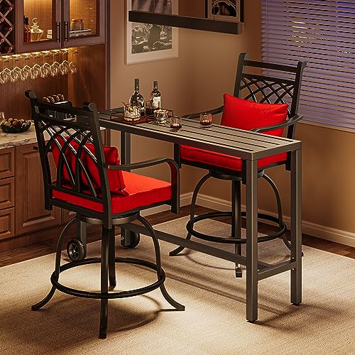 Snapklik.com : 55 Outdoor Bar Table, Rectangle Narrow Counter Height ...