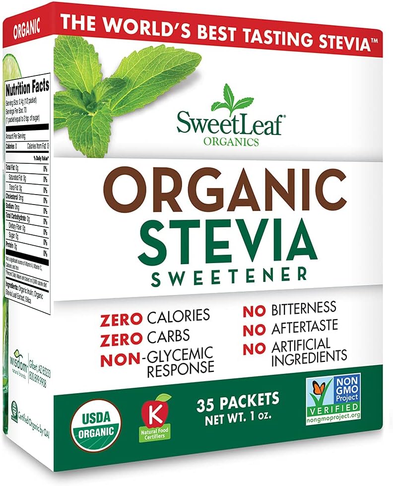 Amazon.com: SweetLeaf Organic Stevia Sweetener, 35 Packets (Pack Of 12 ...