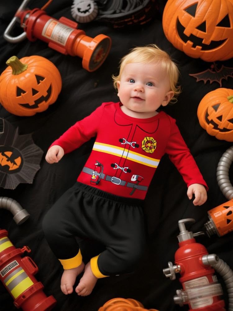 Snapklik.com : COSLAND Baby Firefighter Costume Infant Boys Halloween ...