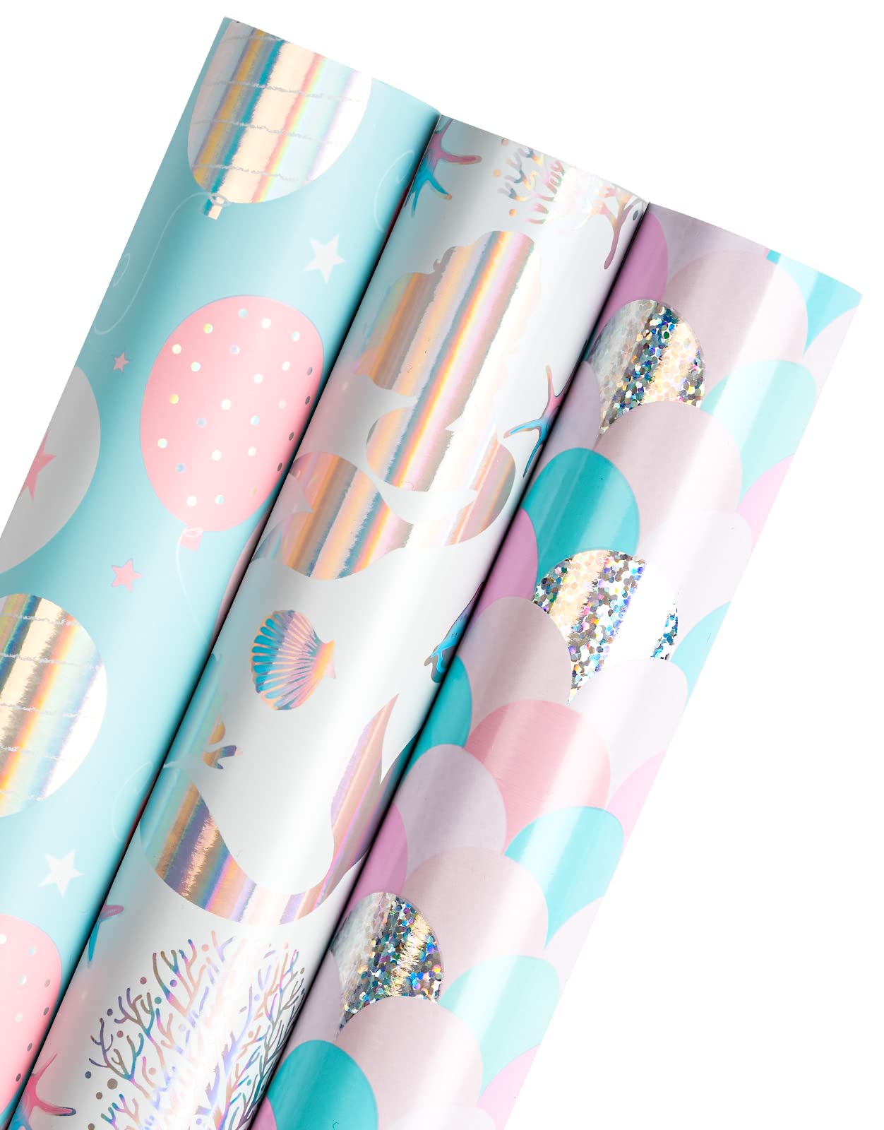 Snapklik.com : WRAPAHOLIC Mermaid Wrapping Paper Roll - Mini Roll - 3 ...
