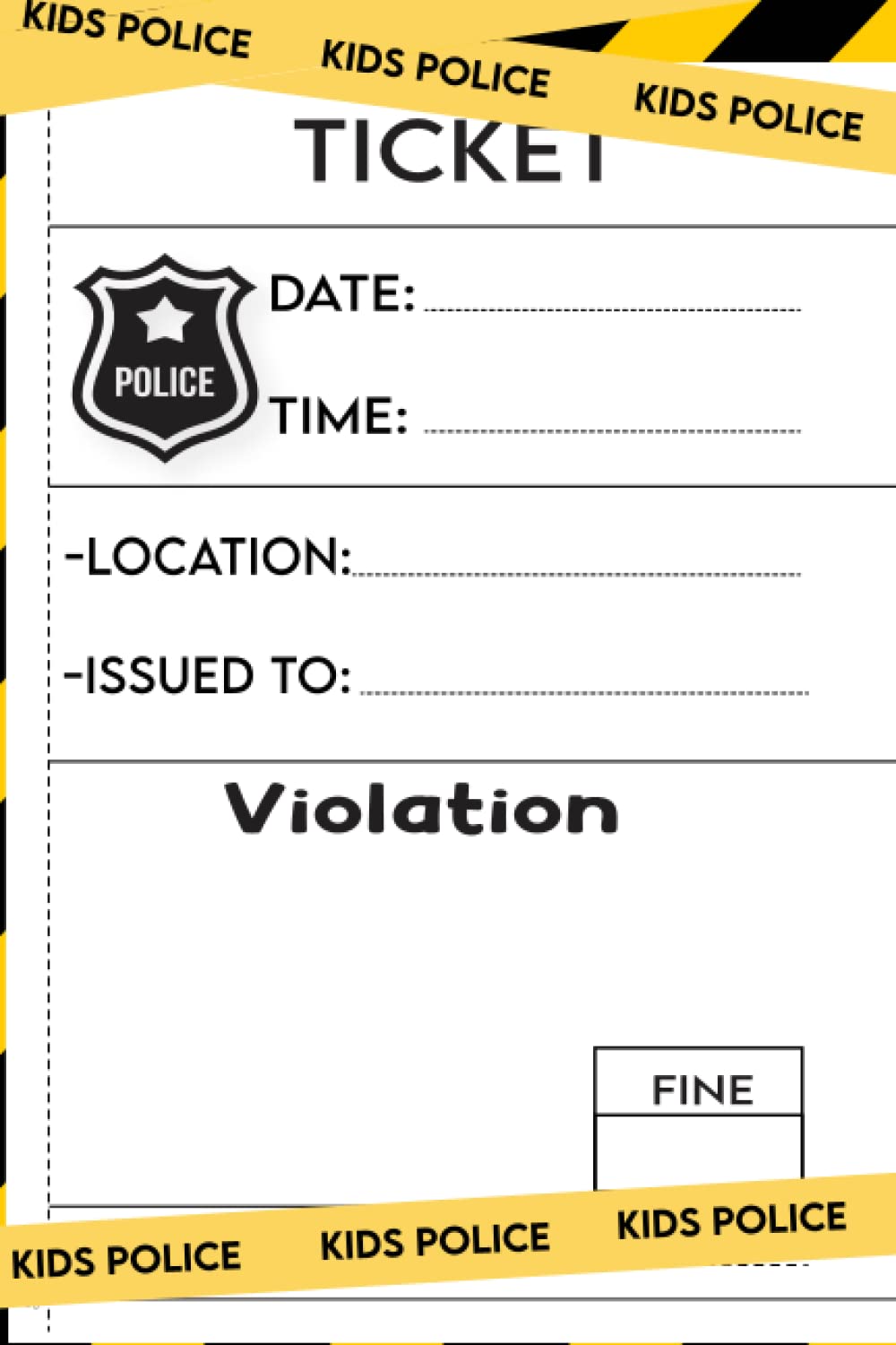 Kids Police Officer Ticket Book: pretend Police Officers Imaginary play ...