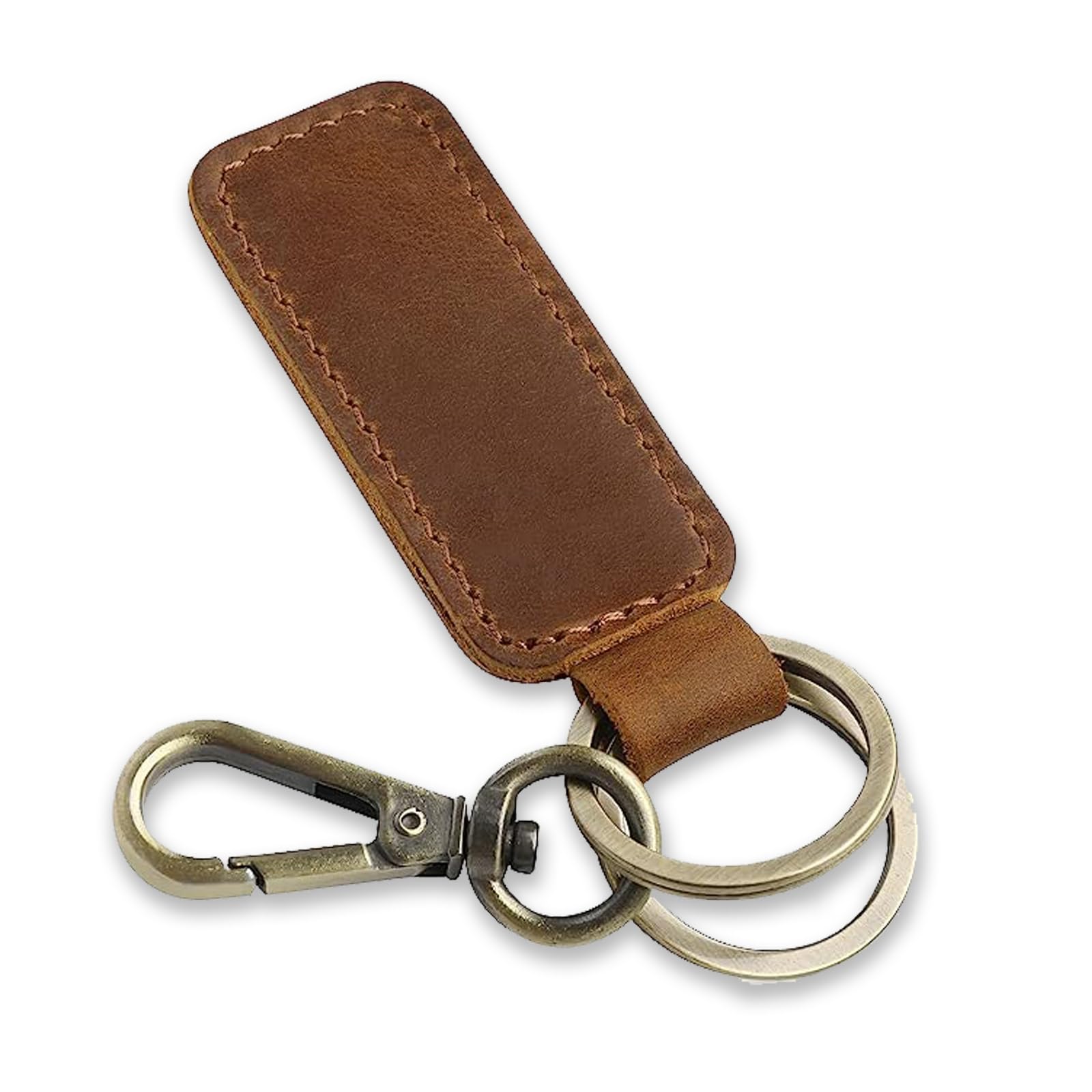 Amazon.com: cueclue 1 PC Leather Keychain, Leather Retro Key Chain ...
