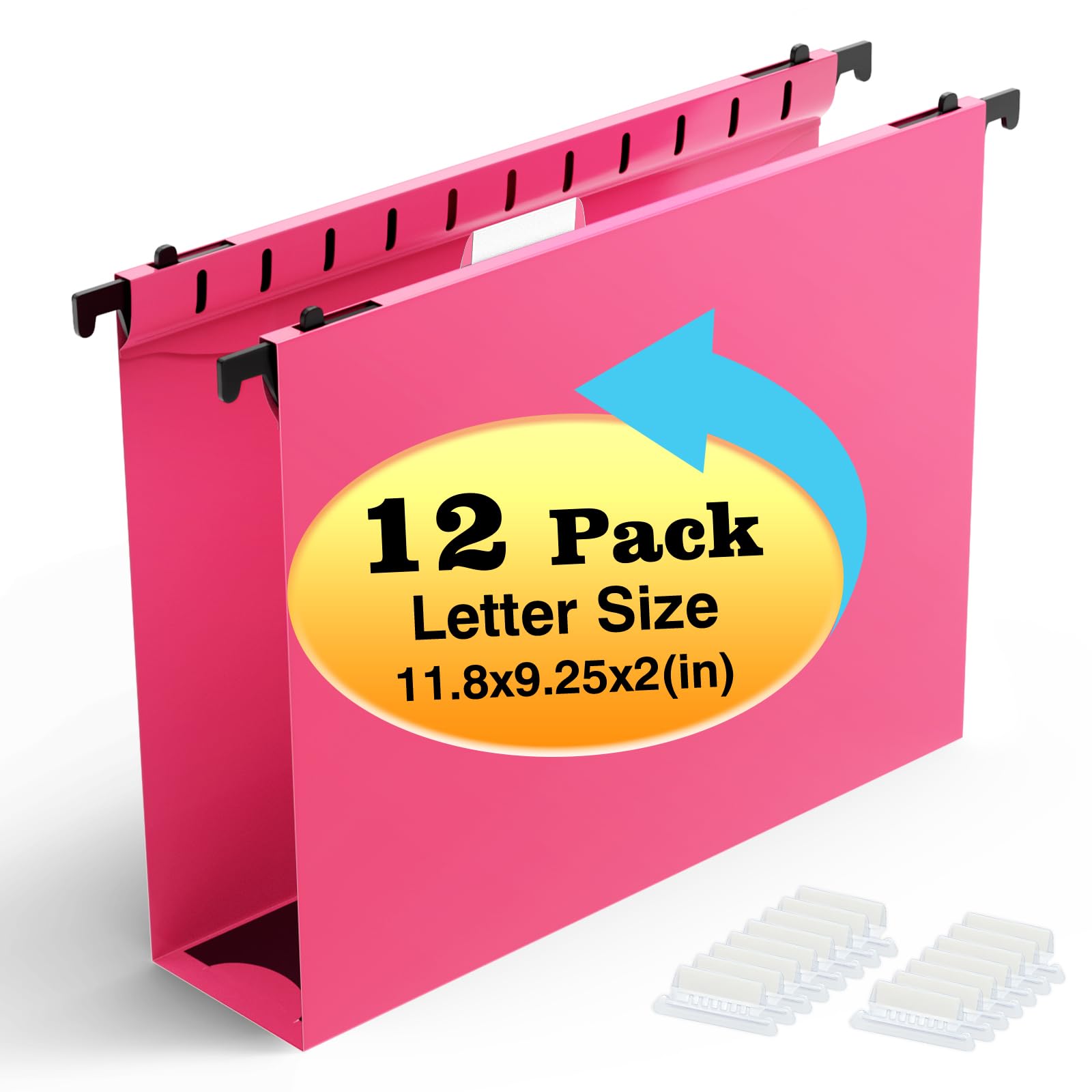 Amazon.com : Shutex Extra Capacity Plastic Hanging File Folders,12 Pack ...