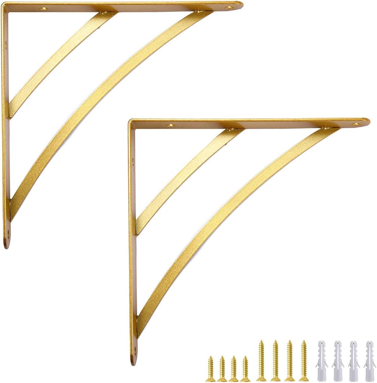 Set of 2 Classic 5 7/8 Inches Brass Shelf Brackets with Antique Brass ...