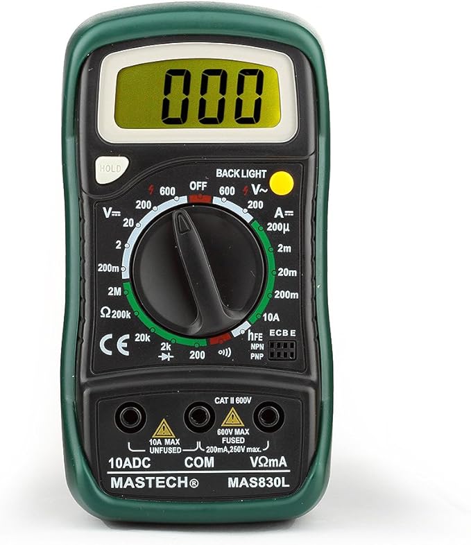 Mastech MAS830L Pocket Digital Multimeter Data Hold AC DC Voltage ...