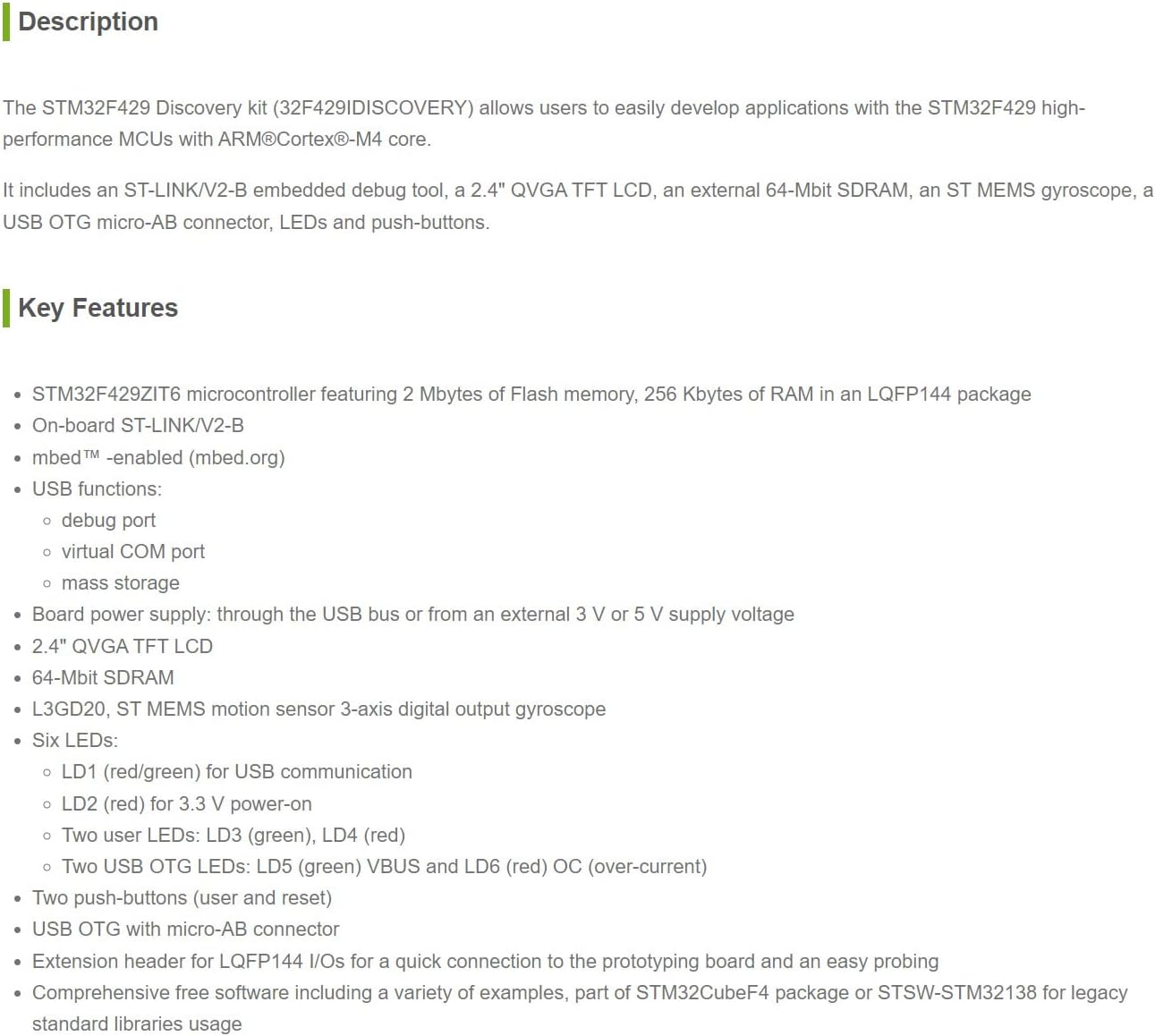 Waveshare STM32F4 Discovery Kit with STM32F429ZI MCU Australia | Ubuy