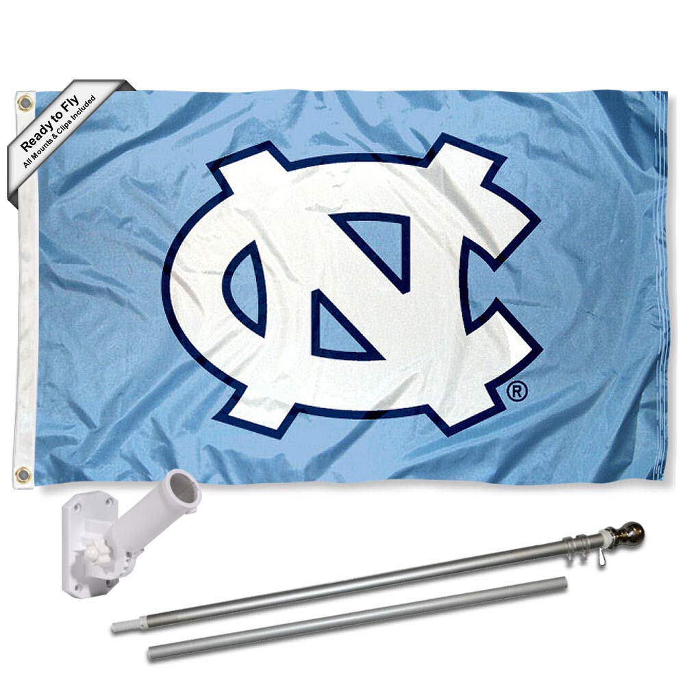Amazon.com : North Carolina Tar Heels Flag with Pole and Bracket ...