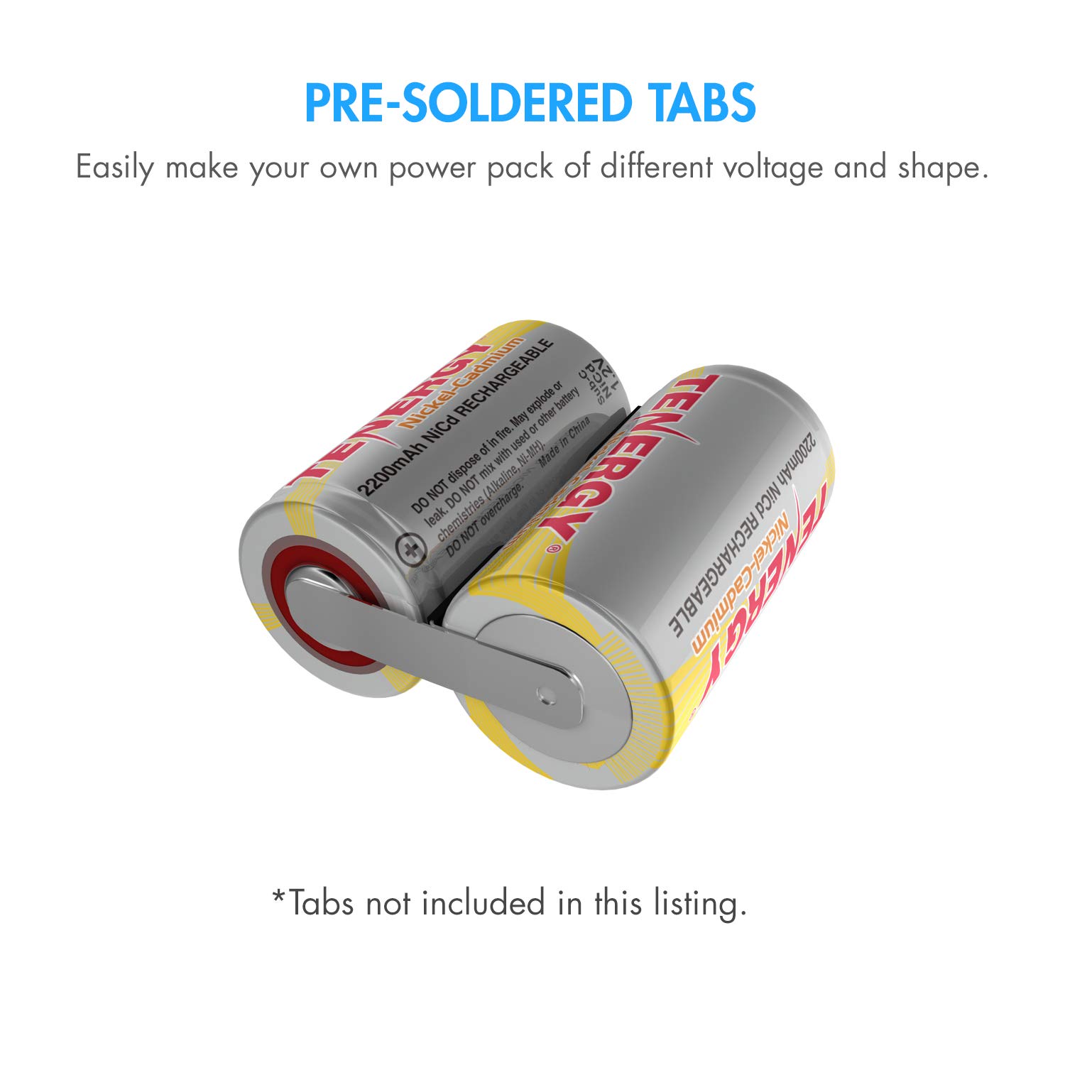 Snapklik.com : Tenergy SubC 2200mAh NiCd Flat Top Rechargeable Battery