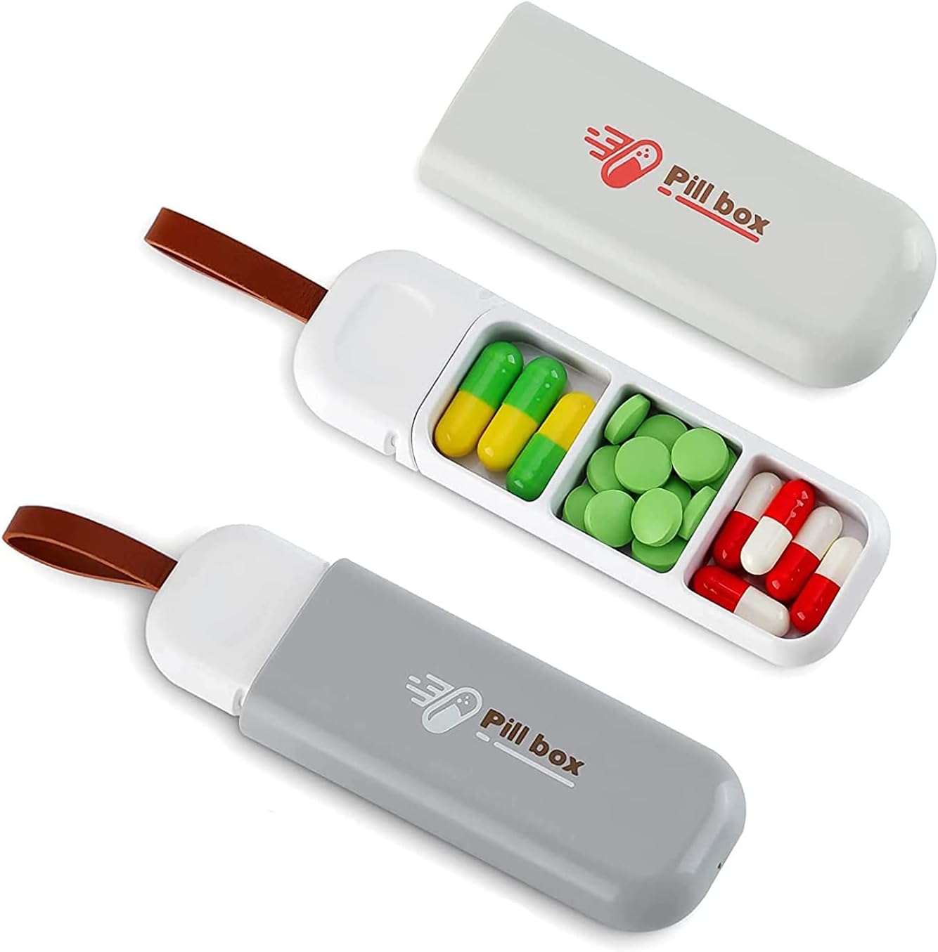 Amazon.com: 2 Pcs Portable Pill Case, Small Pill Box Moisture Proof ...