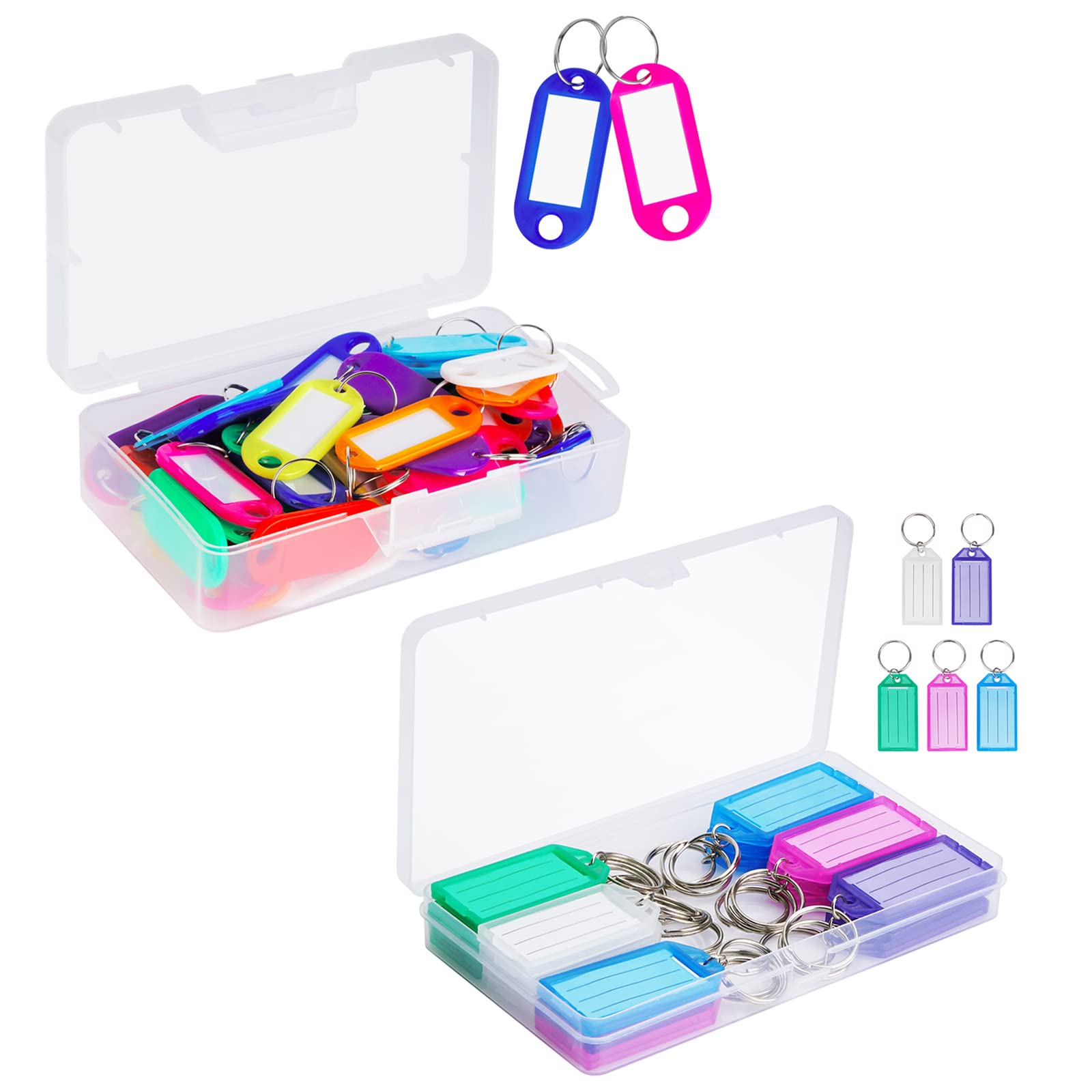 Amazon.com : Cuttte 70 Pack Plastic Key Tags with Container, Key Labels ...