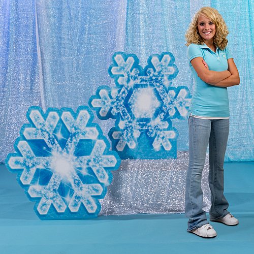 Buy 43 in. Frozen Winter Wonderland Snowflake Standee Set Standup Photo ...