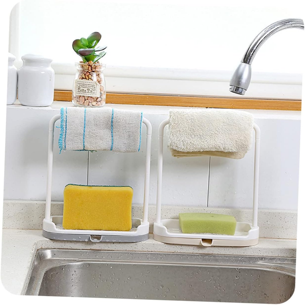 Amazon.com - YARNOW Rag Rack Plastic Countertop Organizer Removable ...
