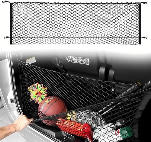 Amazon.com: Car Rear Cargo Net, Adjustable Elastic Storage Organizer ...