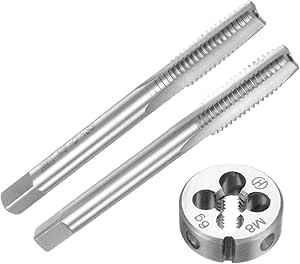 uxcell 3pcs Metric Hand Tap and Die Set, M8 x 1.25 Taper/Plug Thread ...