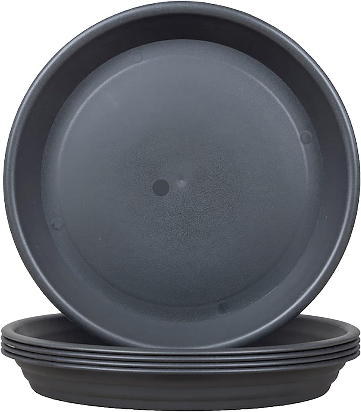 4 x Heavy Duty BLACK Small / Large Plastic Saucer Planter Plant Pot ...