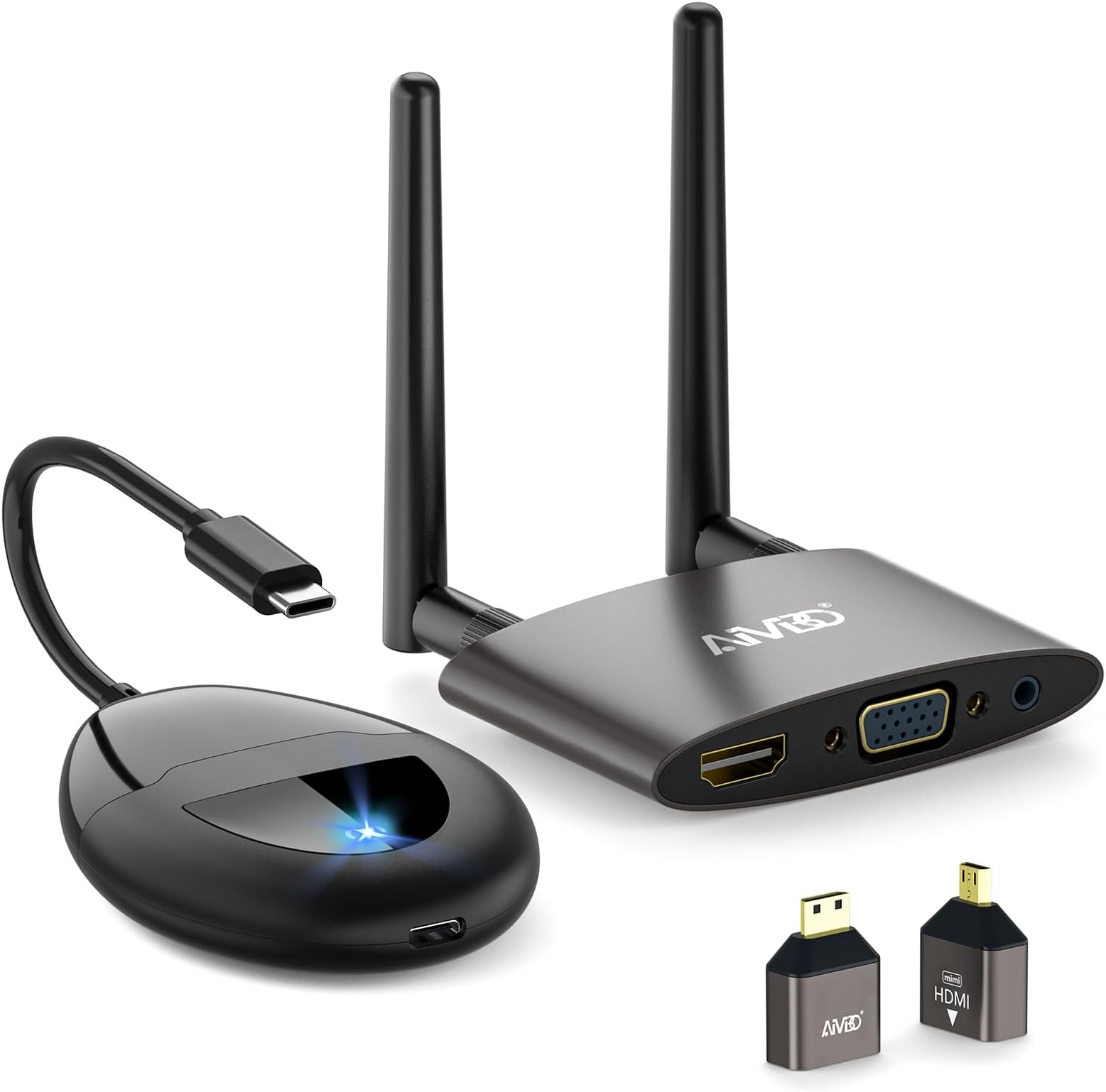 Wireless HDMI 4K, AIMIBO USB C & HDMI Transmitter and Receiver, 5.8G ...