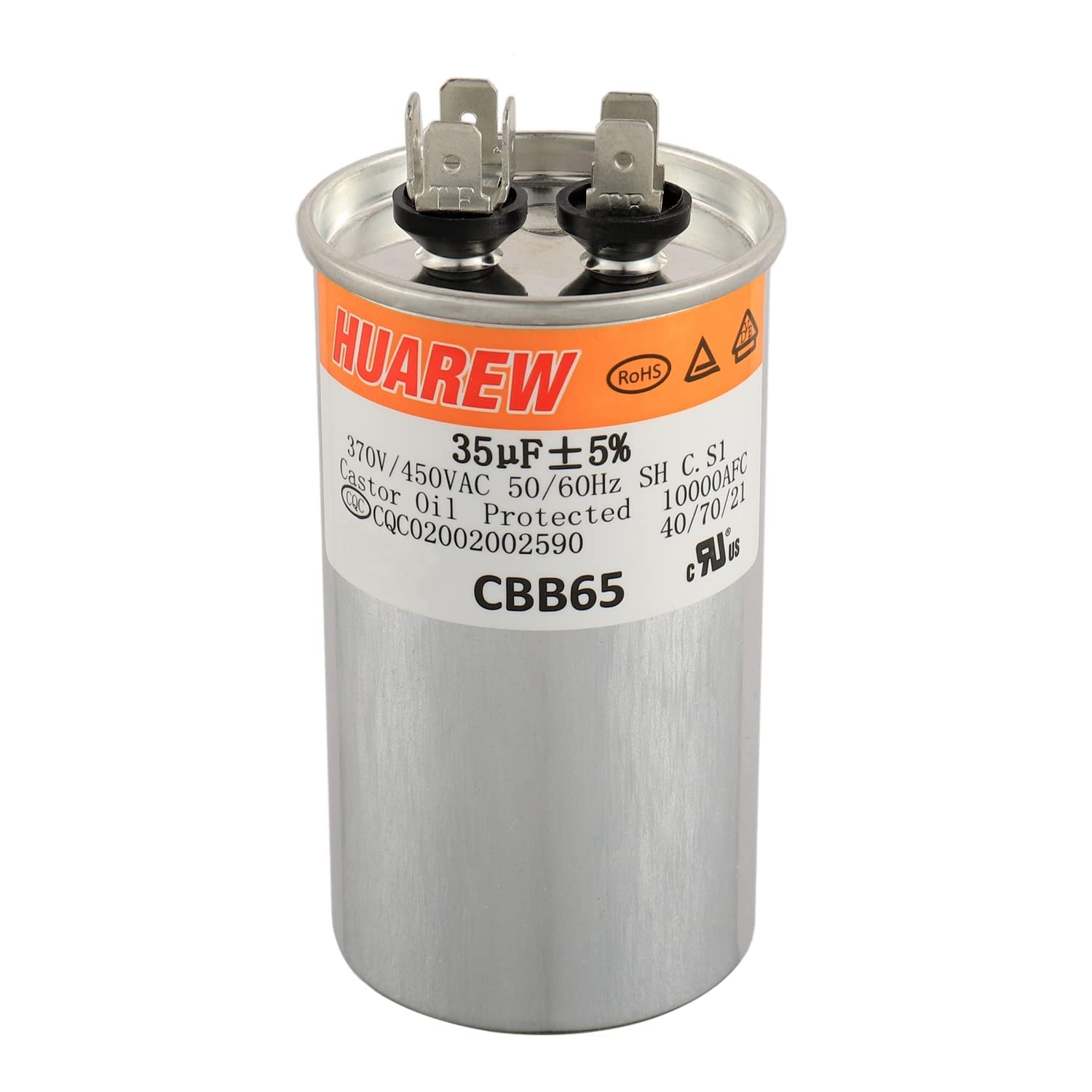 HUAREW 35 uF MFD ±5% 450 VAC CBB65 AC Motor and Fan Starting Round ...