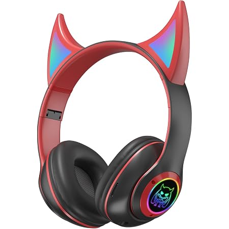 LINK BITS Audífonos Diadema Inalámbricos Bluetooth con Orejas de Diablo ...