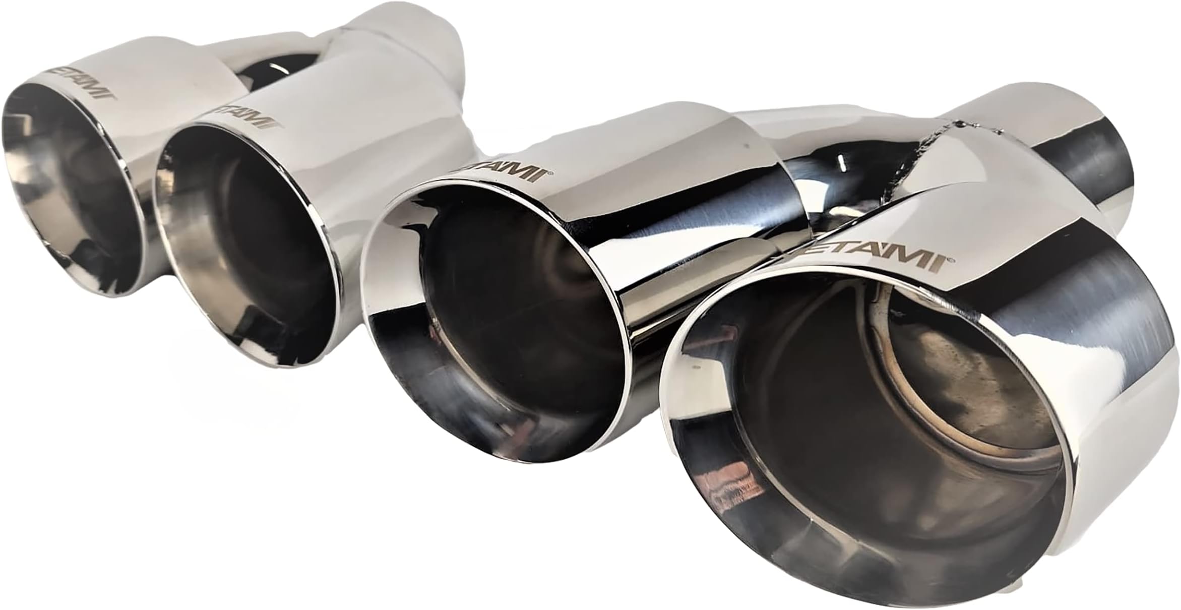 Amazon.com: Dual 4" Quad Style Stainless Steel Exhaust Tips Fits Chevy ...