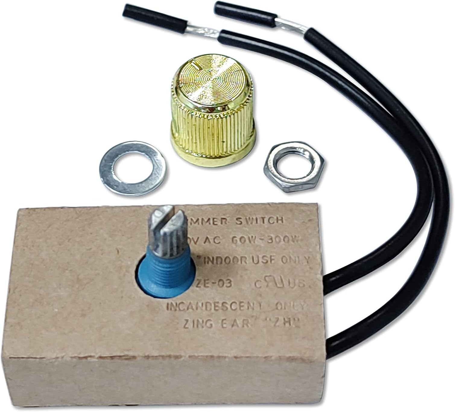 300-Watt Manual Dimmer Replacement Kit - Rotary Dimmer Switch With Knob ...