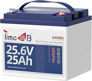 Amazon.com: Timeusb 24V 25Ah 2C High Discharge Rate LiFePO4 Battery ...