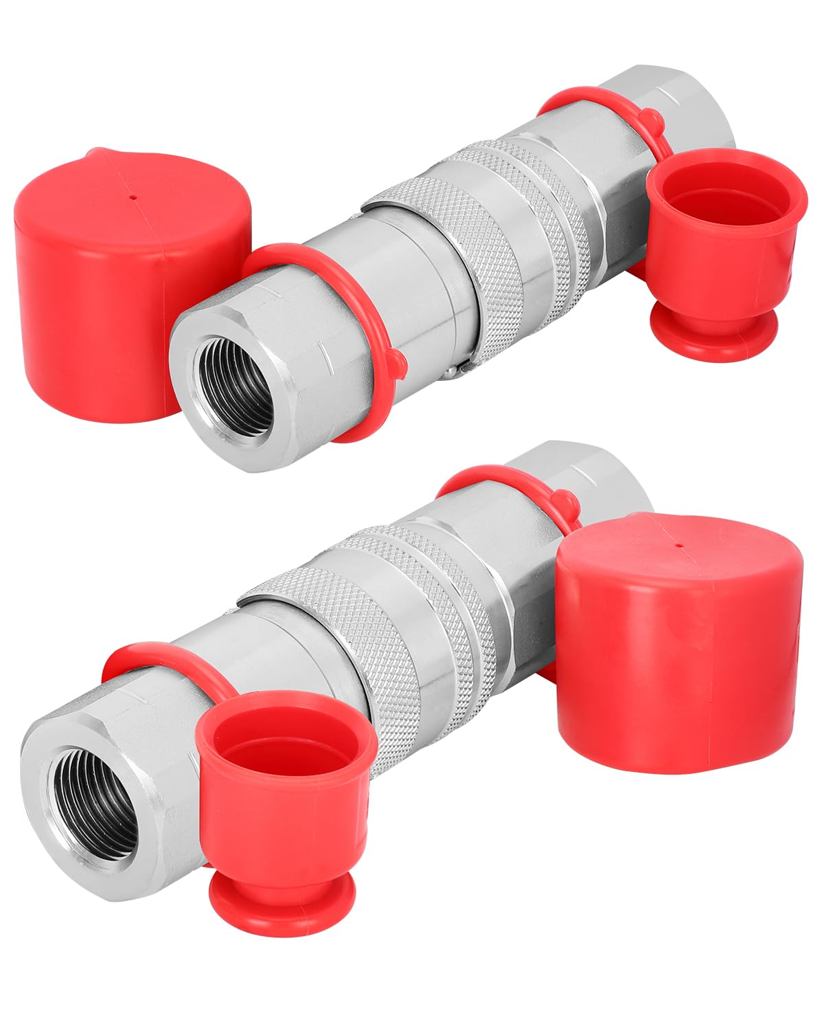 Amazon.com: 1/2" Skid Steer Flat Face Hydraulic Quick Connect Couplers ...