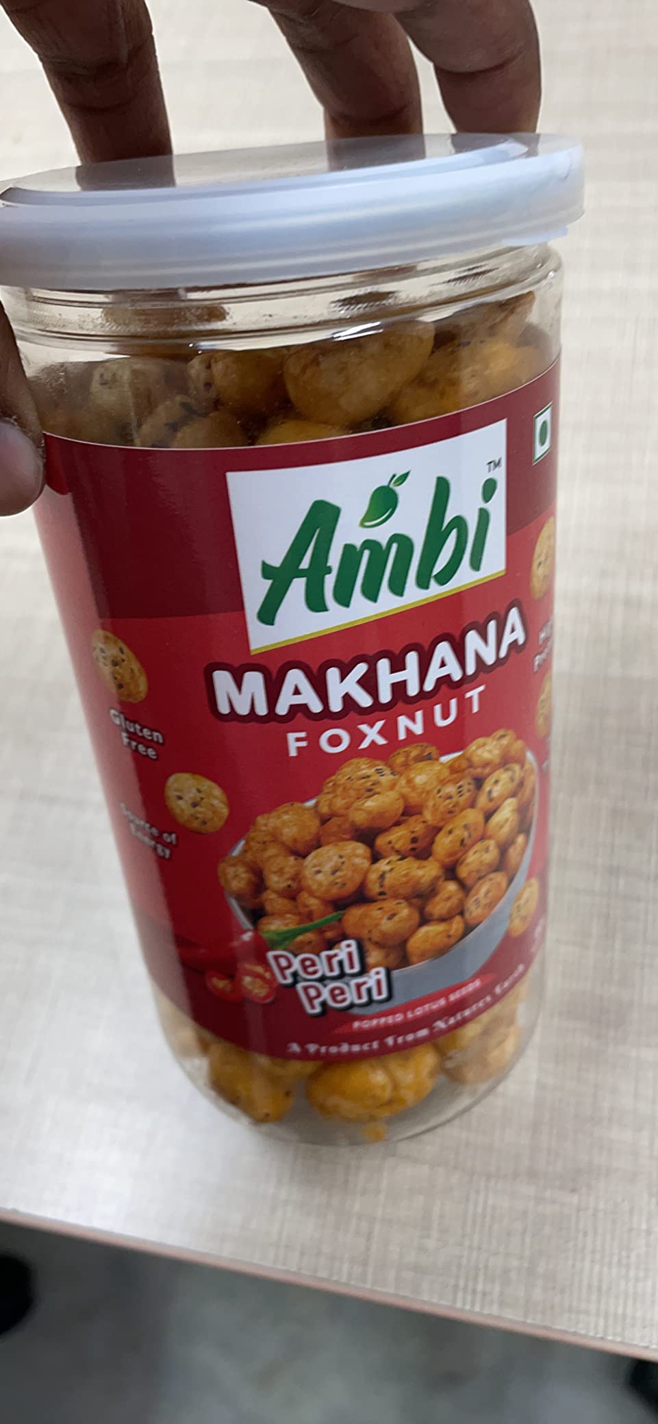 AMBI- PERI-PERI Makhana (Foxnut) 80g Jar : Amazon.in: Grocery & Gourmet ...