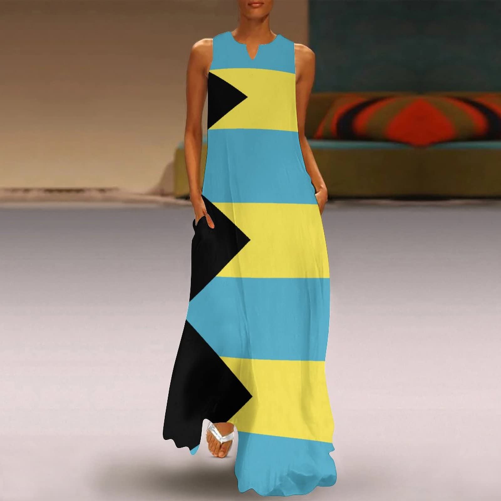 Split Complementary Colors Dress