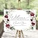 Amazon.com: Burgundy Wedding Welcome Sign, Burgundy and Greenery ...