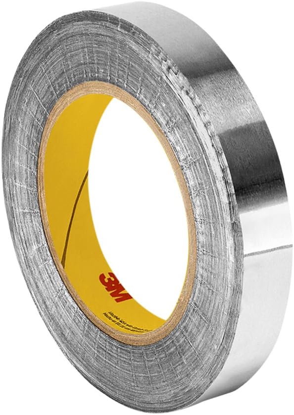 3M 1170 Silver Aluminum Foil Tape with Conductive Acrylic Adhesive, 18 ...