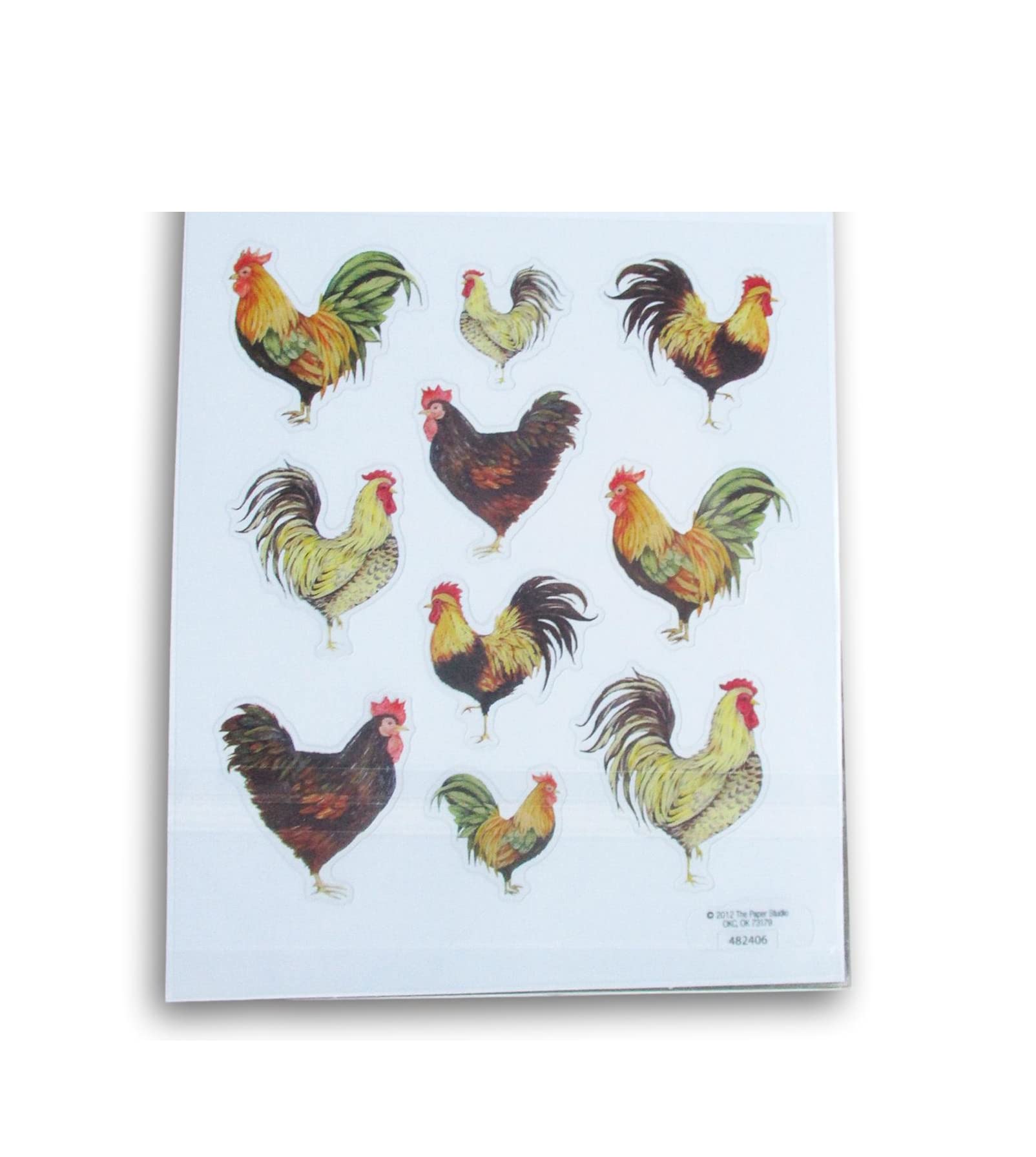 Amazon.com: Craft Supply Realistic Rooster Chicken Stickers Adhesive ...