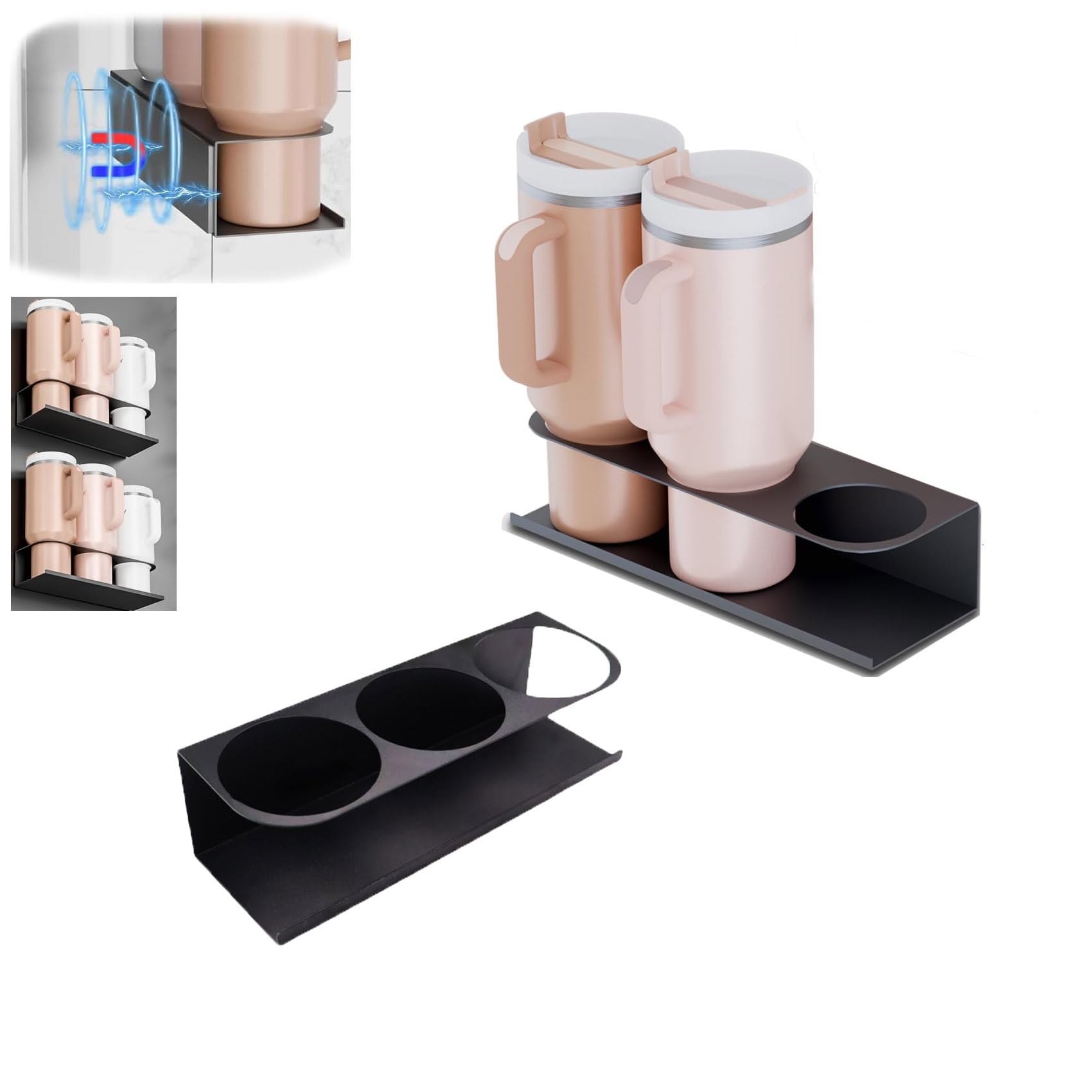 Amazon.com: 2 Pack Magnetic Cup Holder for Fridge, Cup Accessories ...