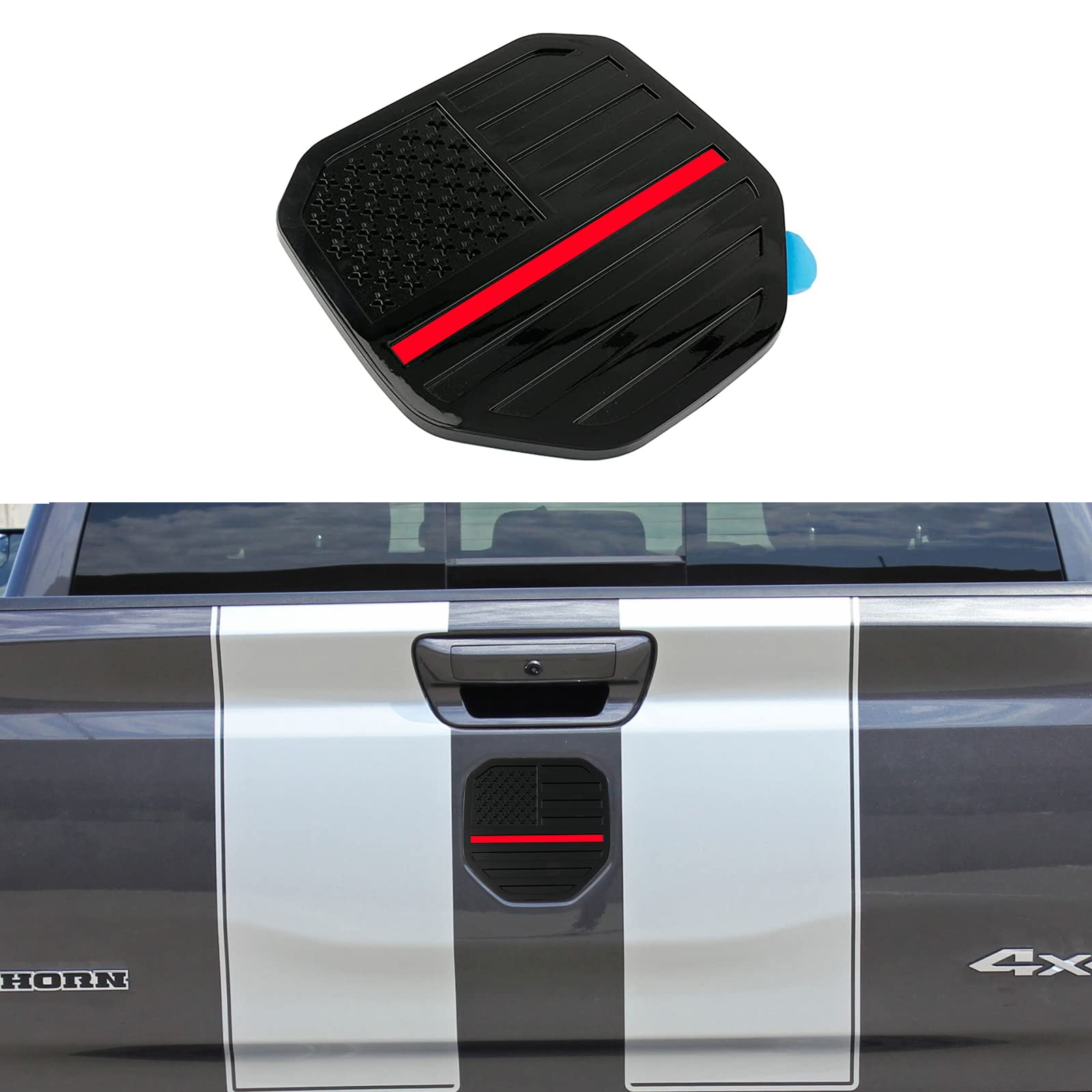 2019-2024 RAM 1500 2500 3500 Rear Emblem Matte Black American Flag ...