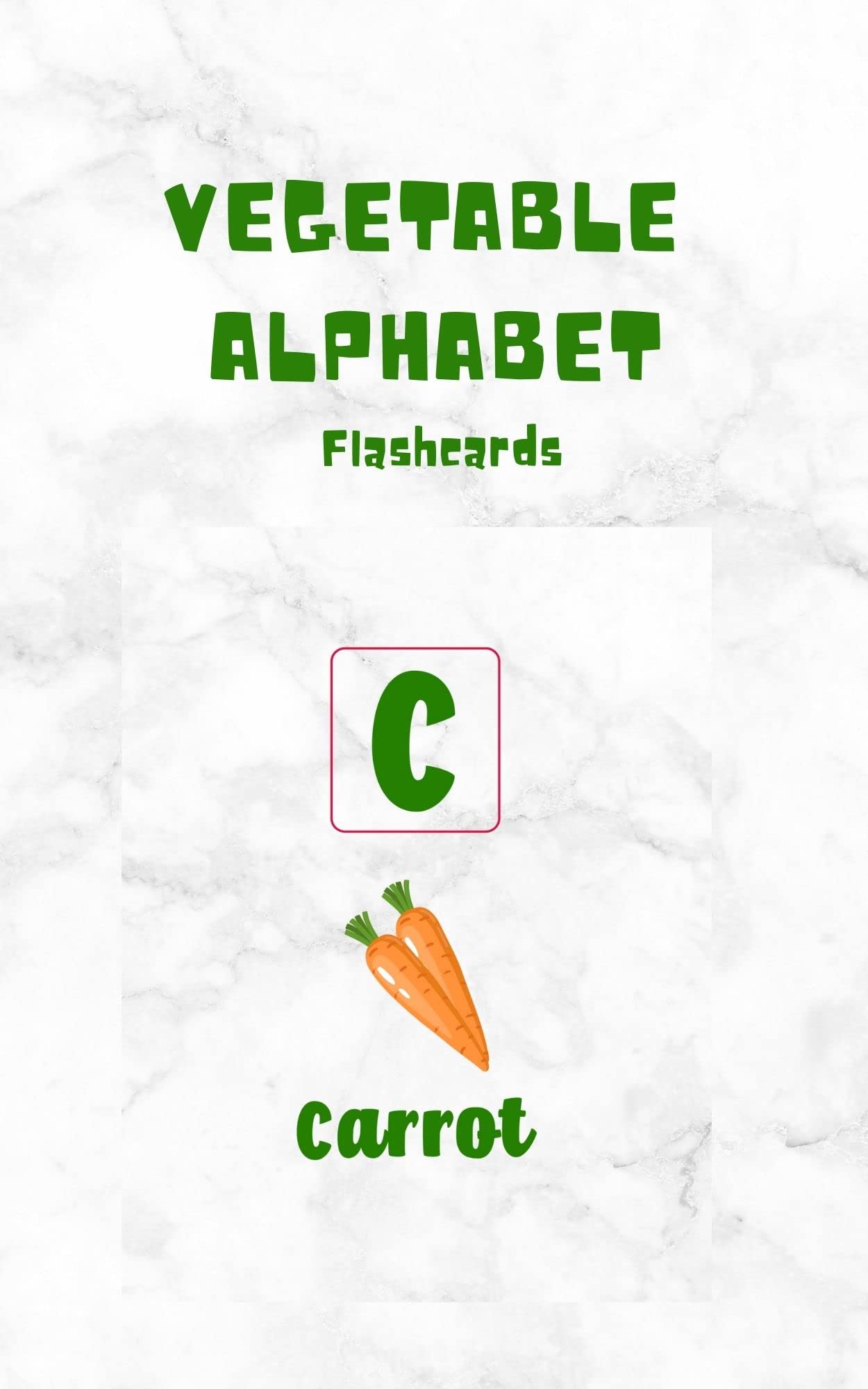 Vegetable Alphabet Flashcards Preschool Letter Picture Recognition Word ...