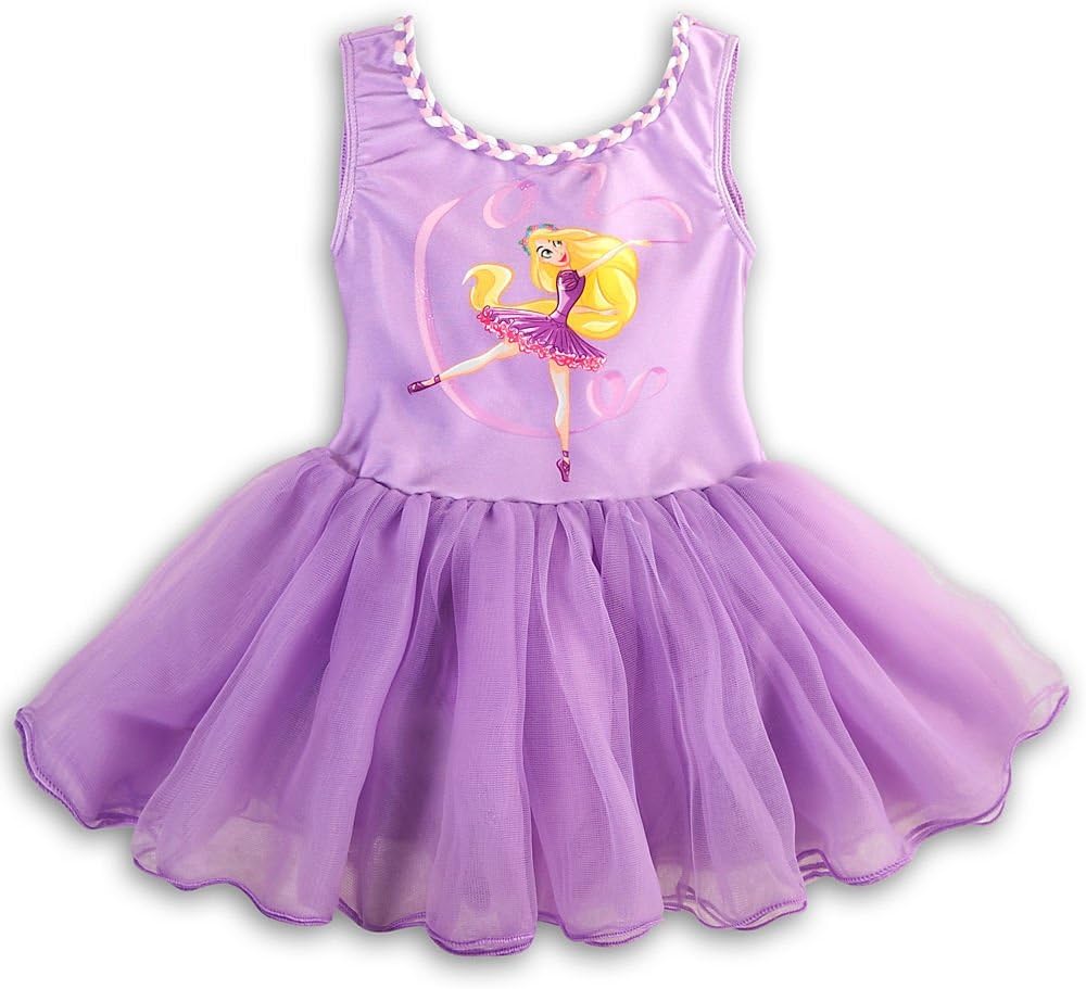Disney Store Girls Princess Rapunzel Ballet Tutu Leotard, Purple, XS ...