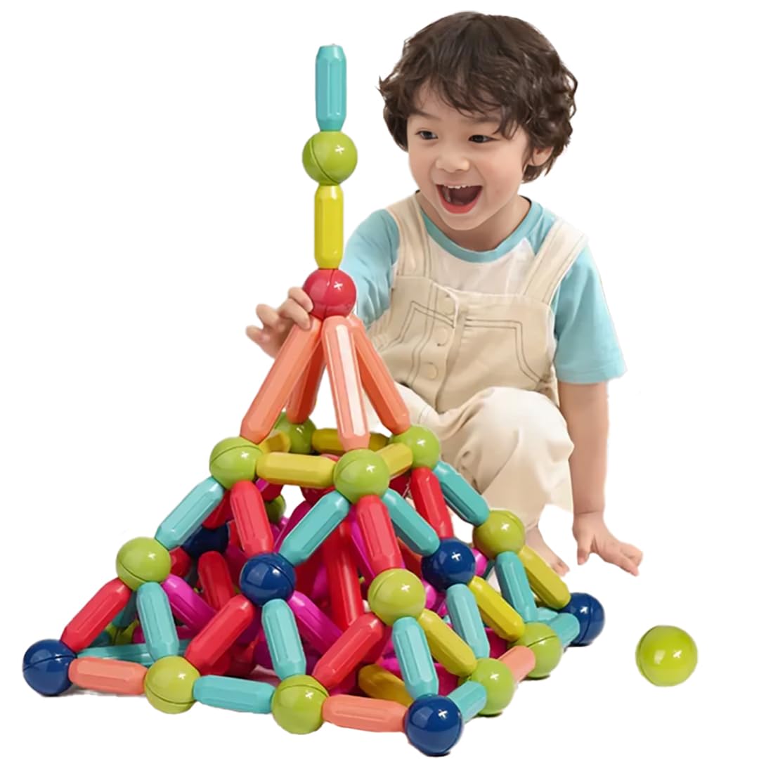 Brainy Kids Magnetic Building Blocks Toys for Kids 3+ Years, 4 5 6 7 8 ...