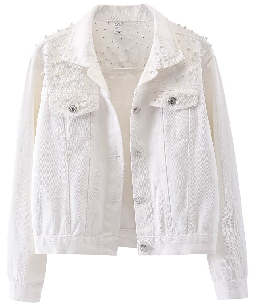 Snapklik.com : Jean Jacket Womens Oversized Distressed Short Bridal ...