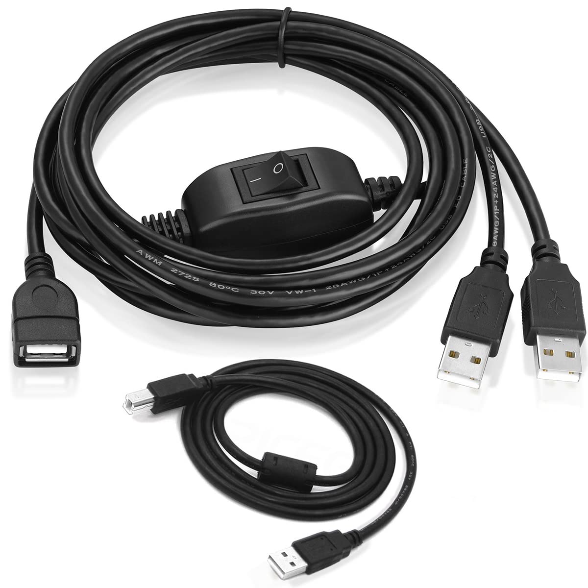 Buy USB Splitter Cable, USB Female to 2 Male Splitter, Printer Splitter ...