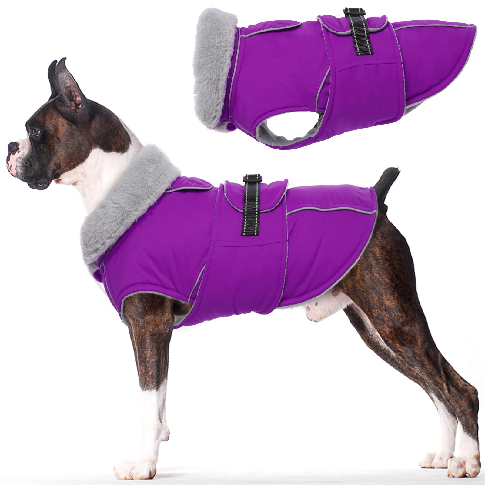 Amazon.com : Lelepet Warm Dog Coat Reflective Dog Fleece Vest ...