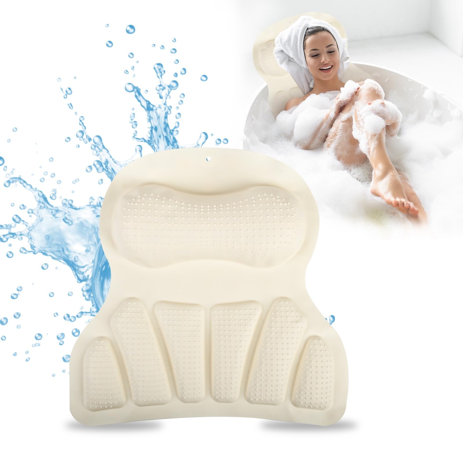 Amazon.com: Waterproof Silicone Bath Pillow for Tub, Bathtub Pillows ...