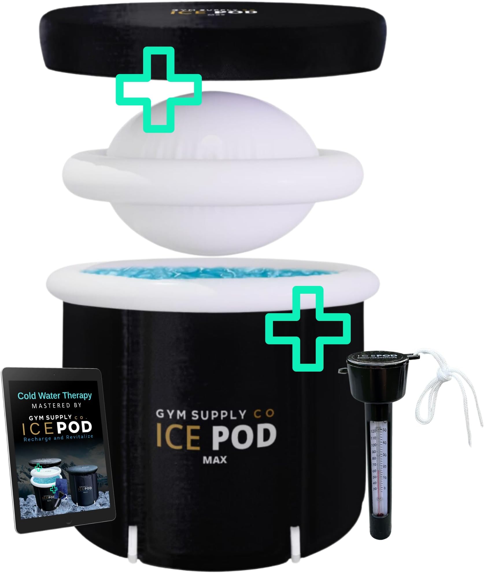 IcePOD MAX 350L Ice Bath Premium Portable Cold Water Therapy Training ...