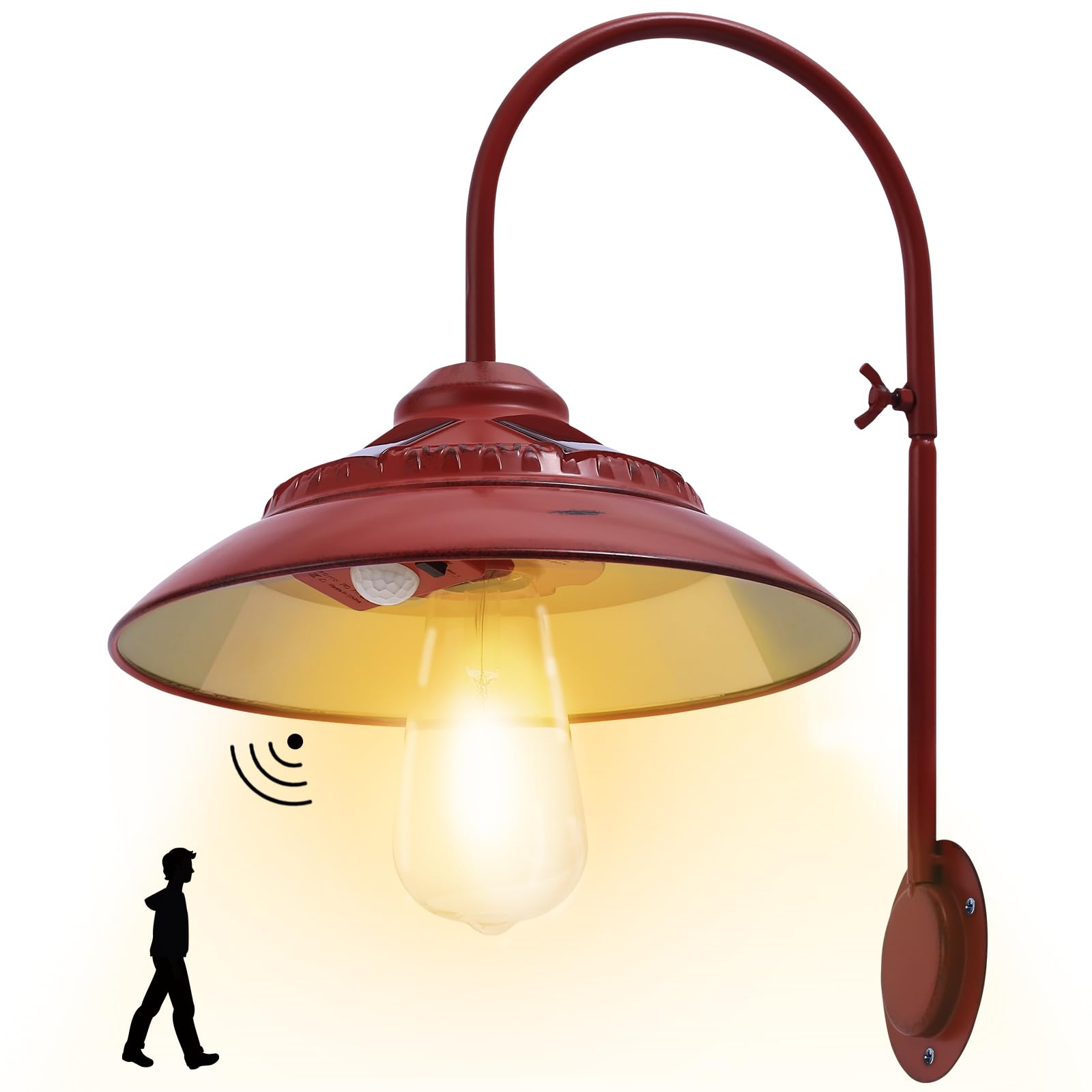 Fashionoda Solar Gooseneck Lights Outdoor Waterproof - Motion Sensor ...