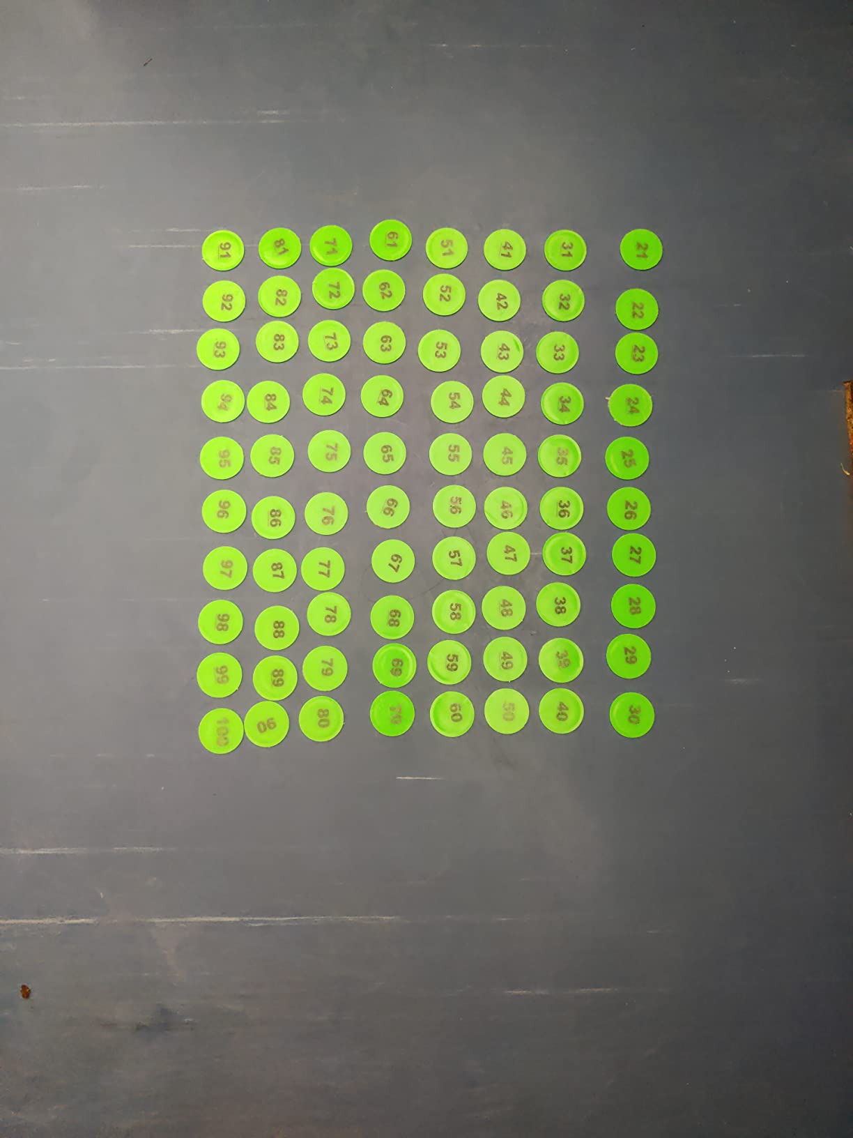 Buy Royals Plastic Number Token/Coins Pack of 1 to 100, Random Colour ...