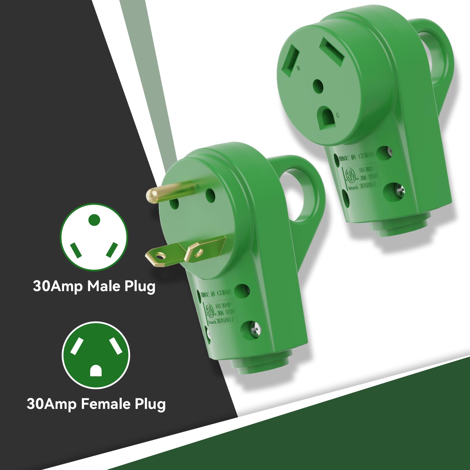 Snapklik.com : RVGUARD 30 Amp RV Male And Female Plug Kit, NEMA TT-30P ...