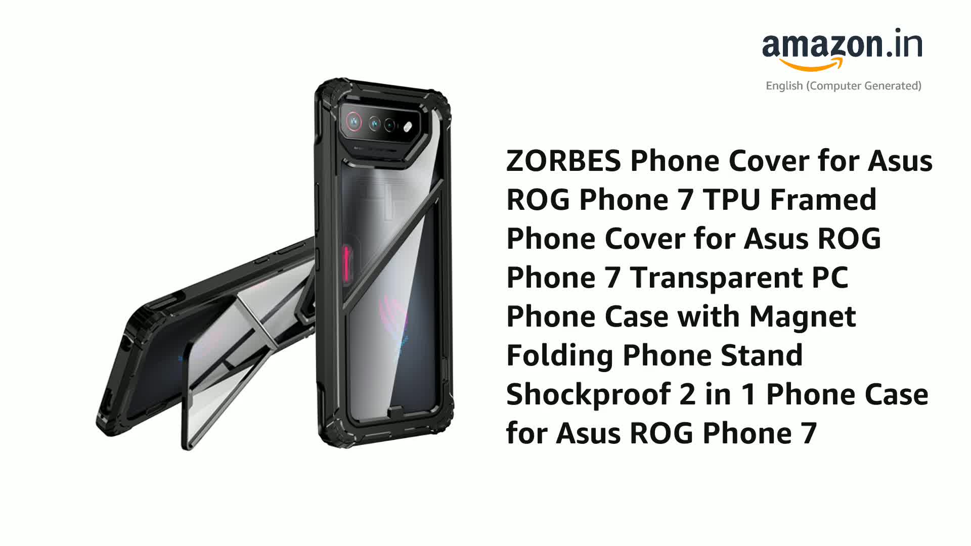 Watch ZORBES Phone Cover for Asus ROG Phone 7 TPU Framed Phone Cover ...