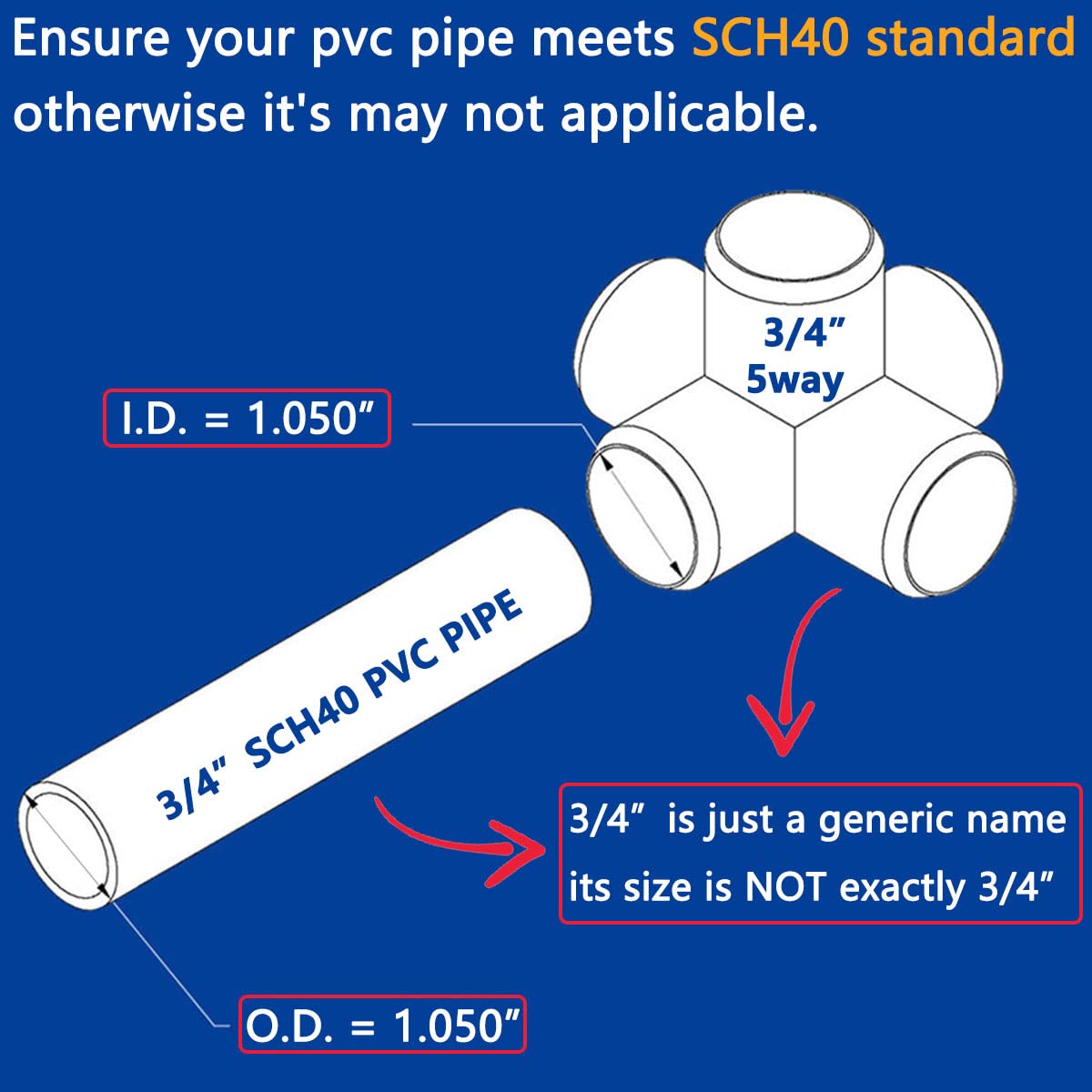 Snapklik.com : letsFix 3/4 PVC Fittings 5 Way